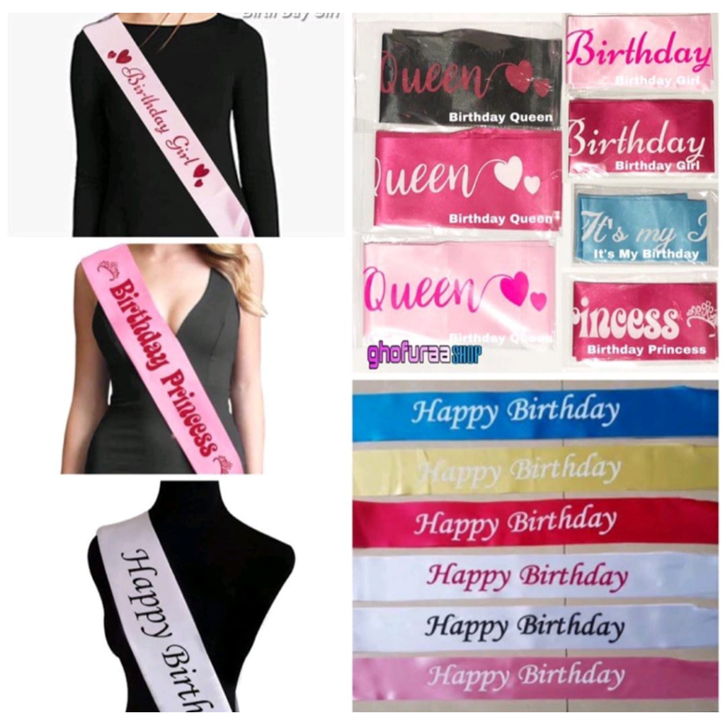 Jual Selempang Ulang tahun Sash Happy Birthday / Salempang HBD Bridal ...