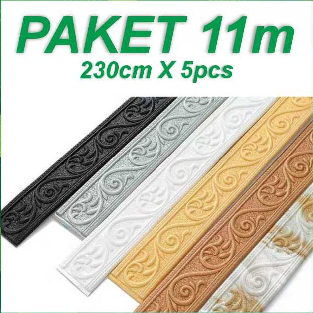 Jual De'Core Paket 11 Meter Wall Border List | Wallborder Foam 3D ...