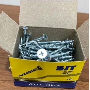 Jual SJT skrup kayu bunga 2×8 sekrup baut cacing 2x8 wood screw sekrup ...