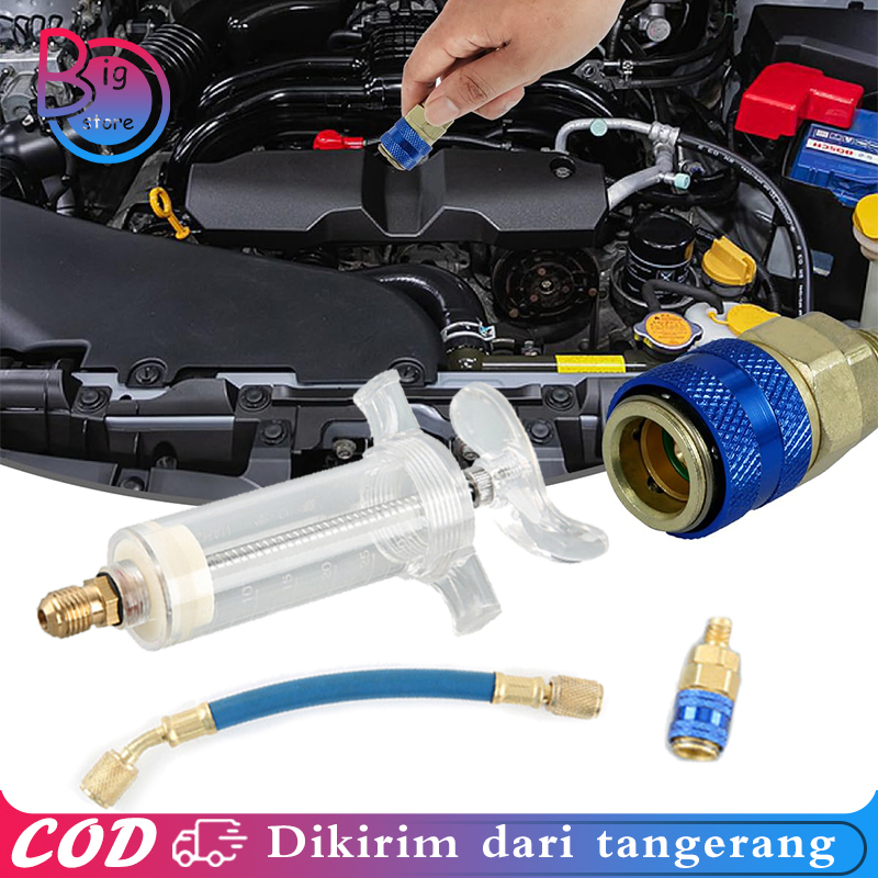 Jual 1Set Alat Suntik Pewarna Tabung Injeksi Oli Ac Mobi 1/4in Coolant ...
