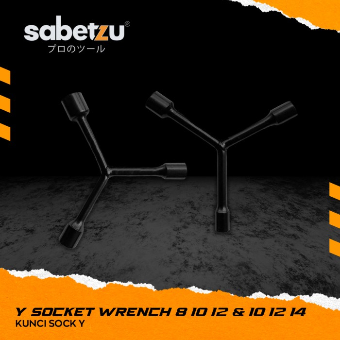 Jual Kunci Sock Y 8x10x12 Hitam SABETZU Y Socket 8mm 10mm 12mm Vanadium ...
