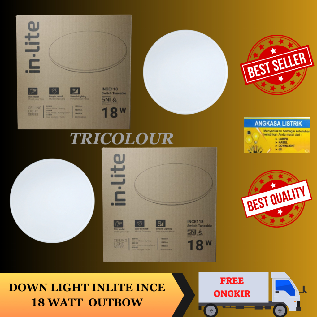 Jual LAMPU LED PLAFON BARET CEILING LIGHT INLITE 18W 18 WATT - INCE118 ...