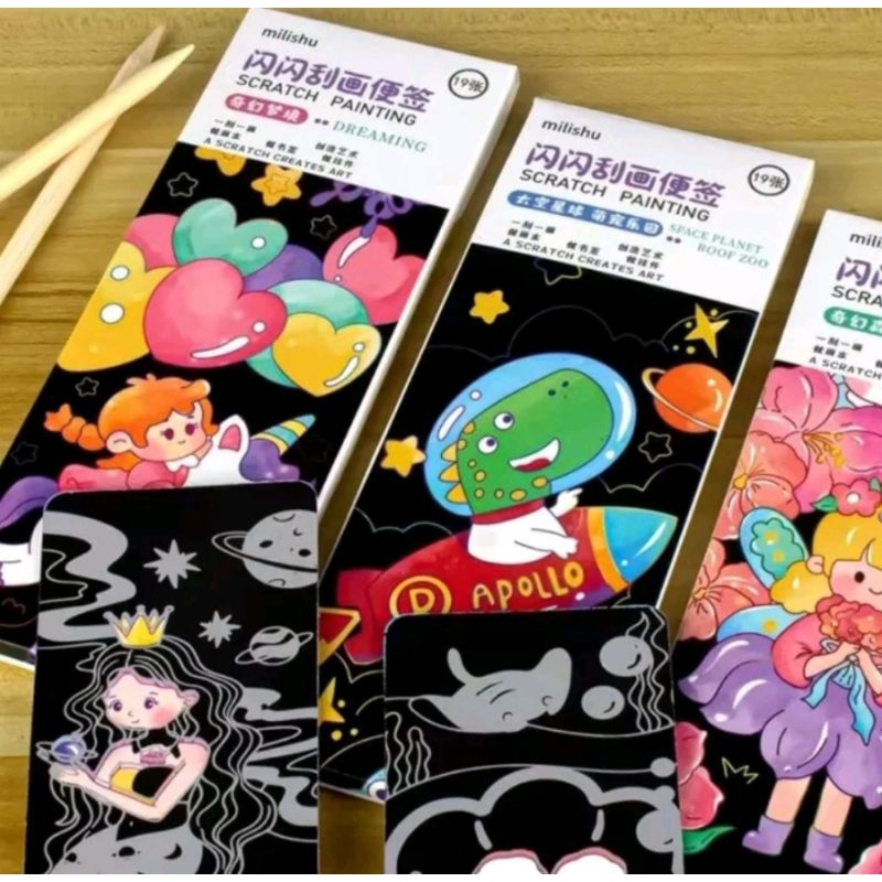 Jual scratch painting,pocket scratch book,buku gosok warna,buku gambar ...