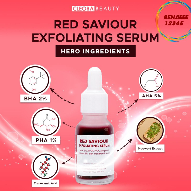 Jual Cleora Red Savior Exfoliating Serum 16,5 ml peeling exfo serum ...