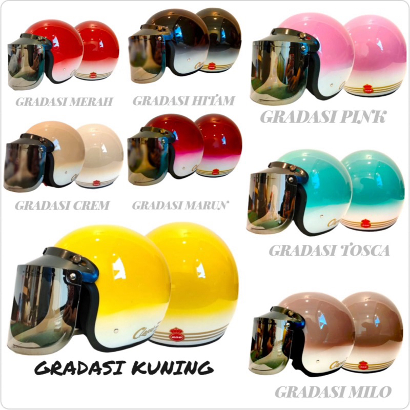 Jual HELM bogo motif terbaru 2 warna gradasi SNI terlaris | Shopee ...