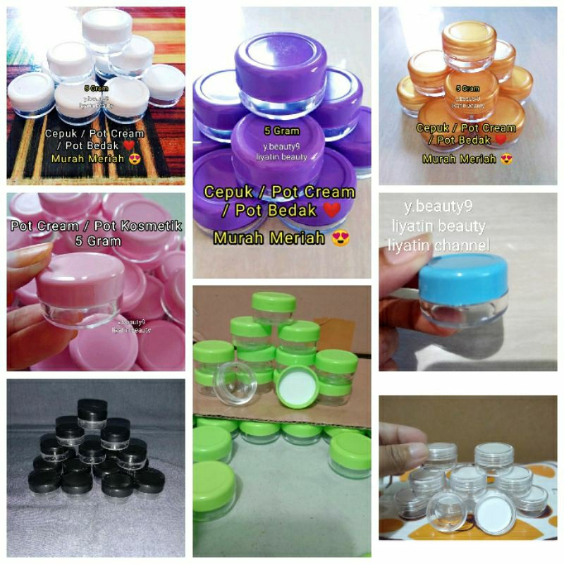 Jual Pot 5 gr [PART 1] Pot Cream 5 Gram Pot 5Gr Pink biru laut ungu ...