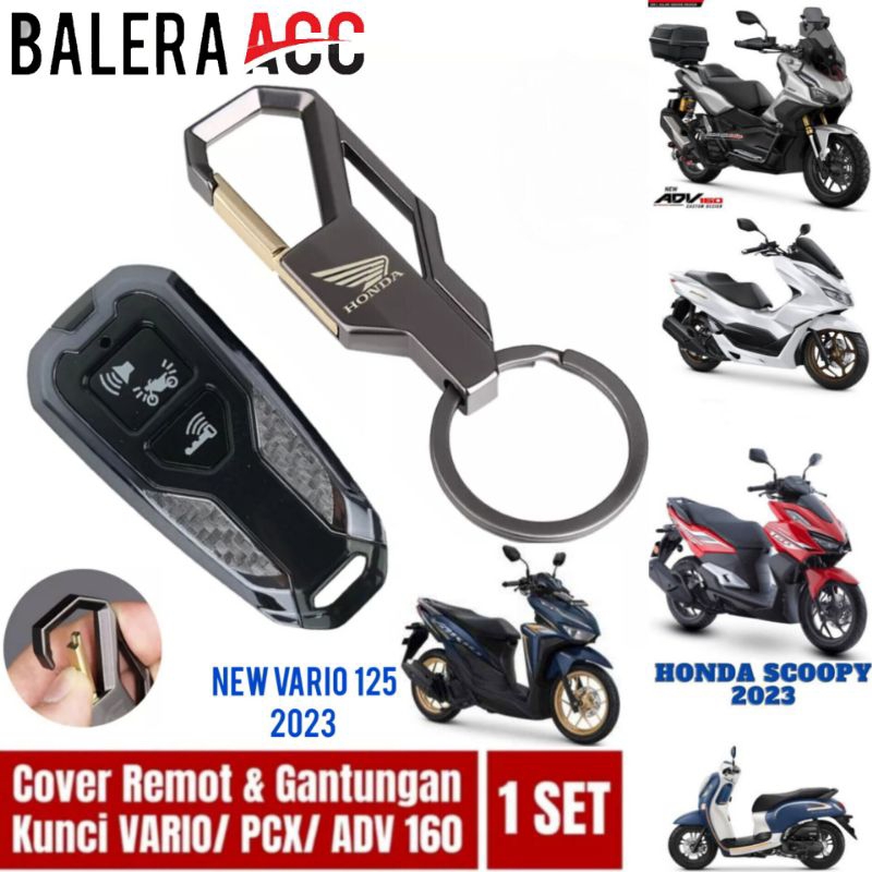 Jual Paket Gantungan kunci Logo Honda Dan Cover Remot Original PCX 160 ...