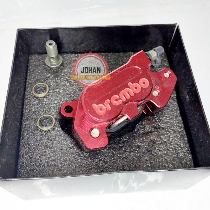 Jual Kaliper Brembo 2 piston full cnc Merah universal Variasi Kaliper rem Brembo full CNC ...