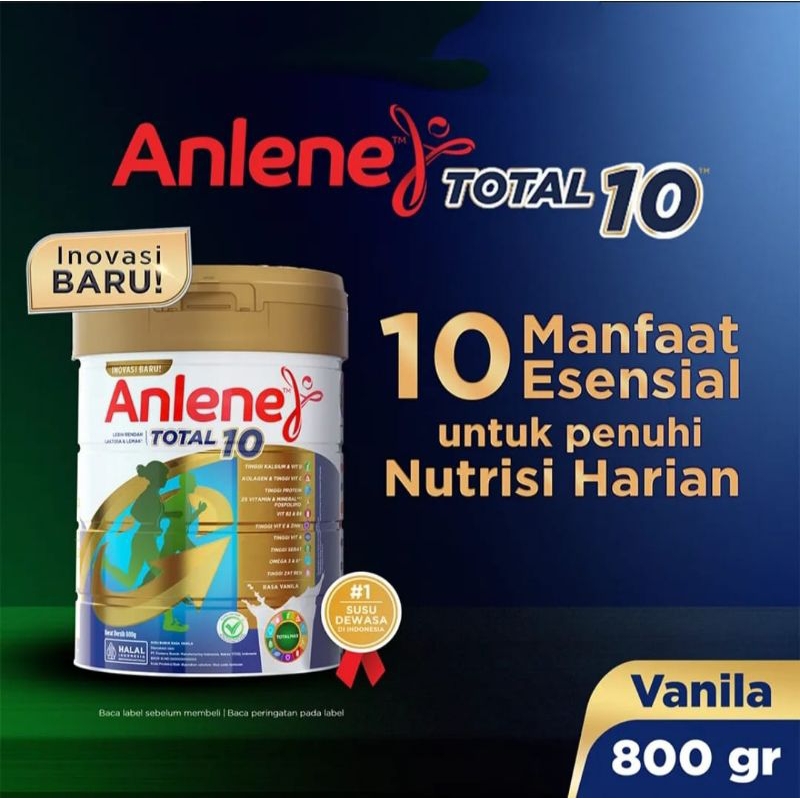 Jual Anlene Total 10 Susu Bubuk Vanilla Penuh Nutrisi 800 g | Shopee ...