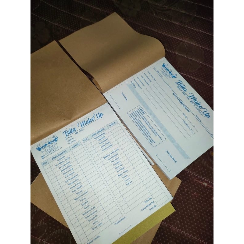 Jual Cetak Nota Custom ukuran 1/2 folio kwitansi rental kwitansi ...