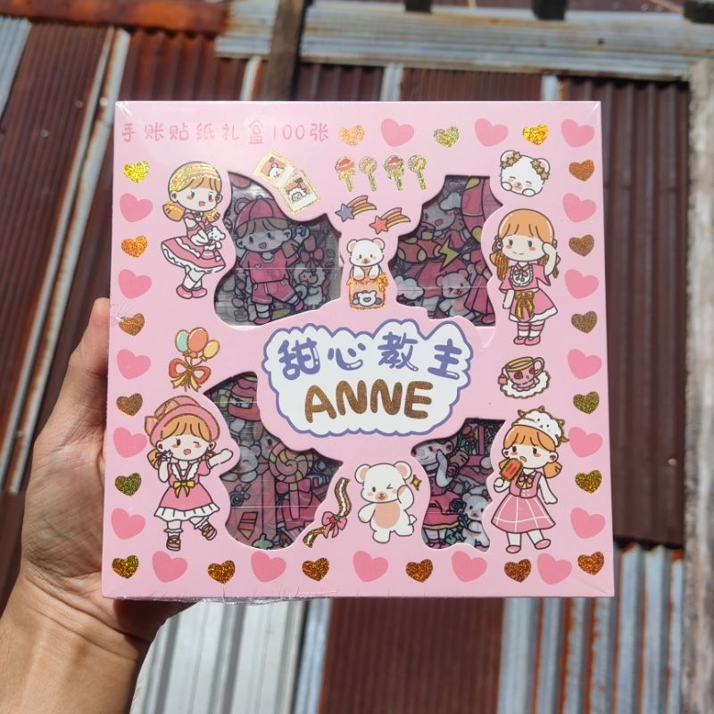 Jual Stiker Viral Kartun Momo, Anne, Masu, dll Korea isi 100 Lembar ...