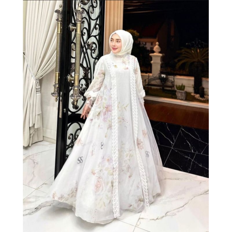 Jual REEEAADDYYY NEEEEWW GAMIS ORGANZA BUNGA ORIGINAL BY SHELLA SAUKIA ...