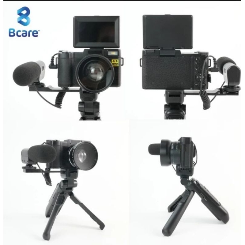 Jual BCARE VLOG CAMERA 48MP 4K 60FPS EXTERNAL MIC TRIPOD Bisa SHOPE PAY ...