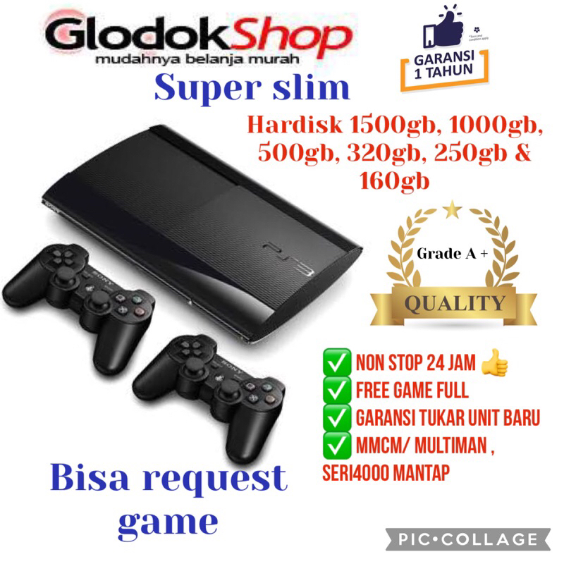 Jual PS3 SUPERSLIM ASLI SERI 4000 HDD 1000gb(1Tb), 500gb, 320gb, 250gb ...