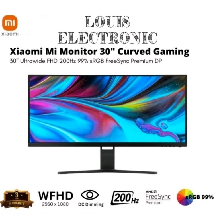 Jual XIAOMI MI Monitor 30 Inch Curved Ultra Wide Gaming WFHD 200Hz ...