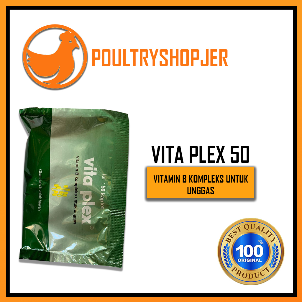 Jual Vita Plex - Suplemen Vitamin B Kompleks untuk Kesehatan Unggas, 50 Kaplet dari Medion ...