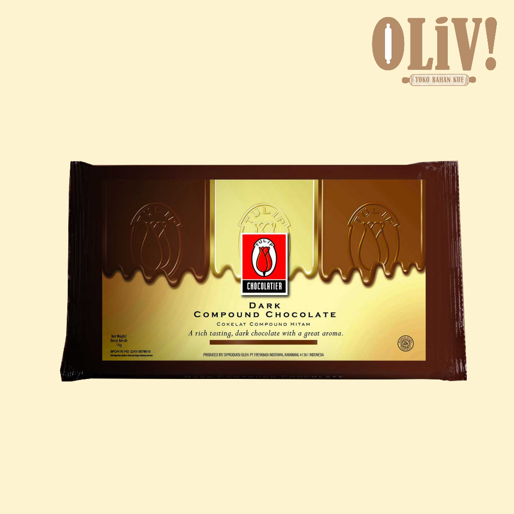 Jual Tulip Chocolatier Dark Compound Chocolate 1kg | Shopee Indonesia