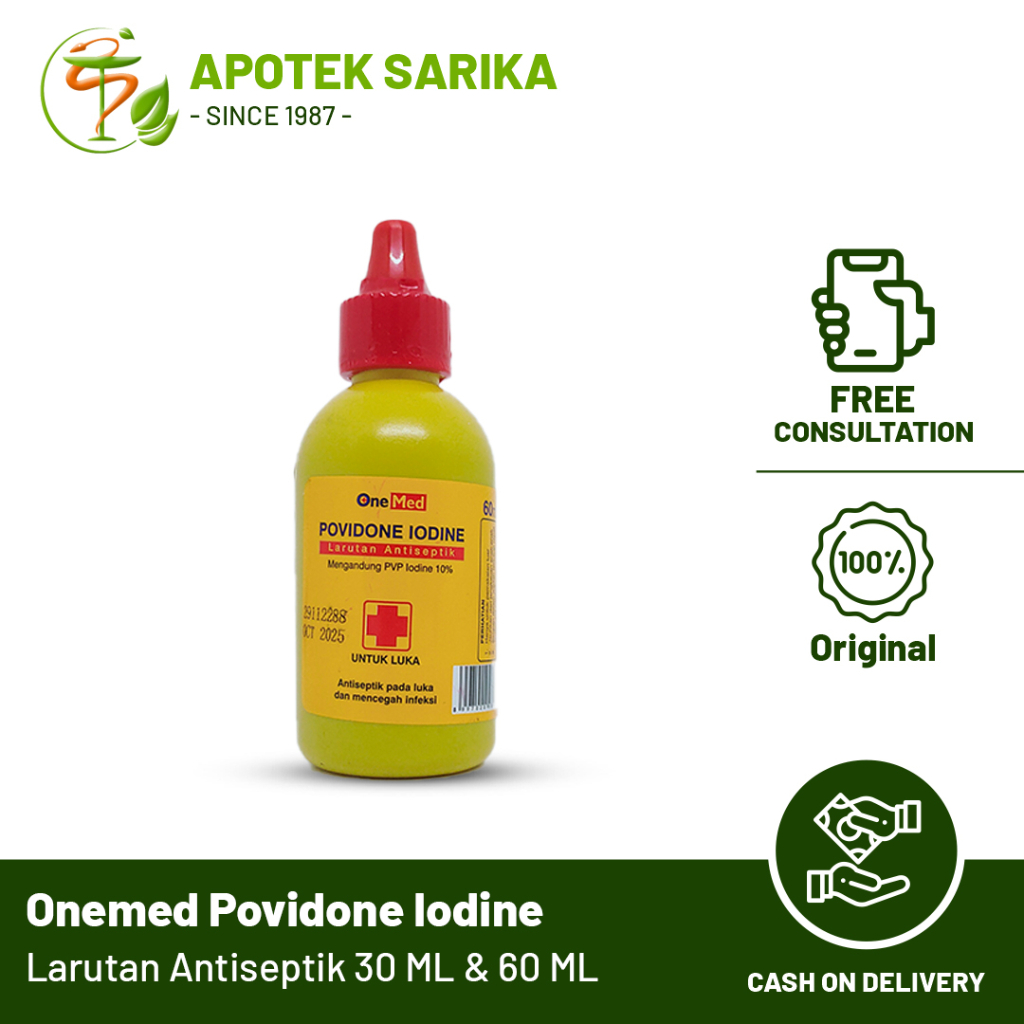 Jual Onemed Povidone Iodine 30 ML dan 60 ML ( Antiseptik Luka ) | Shopee Indonesia