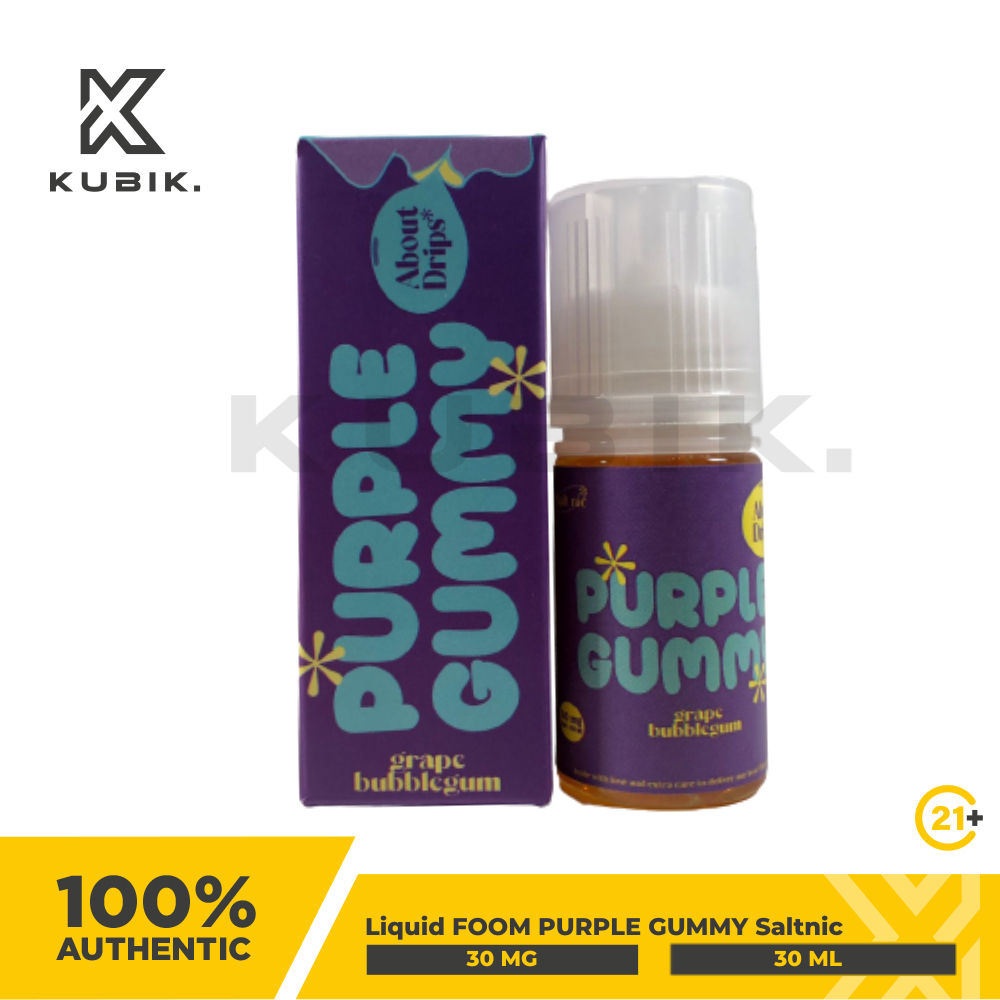 Jual Liquid Foom Purple Gummy Grape Bubblegum Salt Nic 30ML - Liquid ...