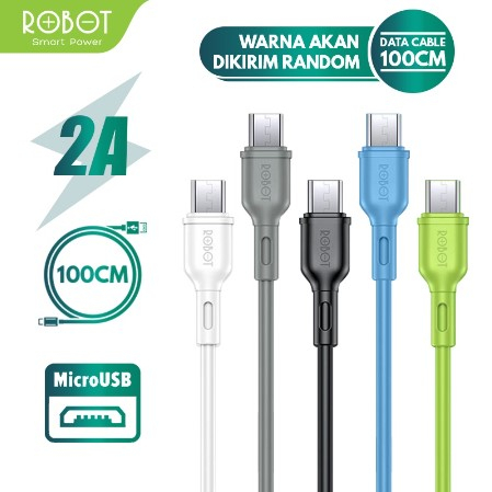 Jual ROBOT KABEL DATA RBM100S/RBC100S USB MICRO/TYPE-C 2.4A 100CM FAST CHARGING | Shopee Indonesia