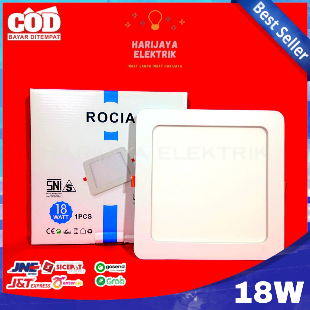 Jual ROCIA LAMPU PANEL LED 18 WATT IB SEGI DOWNLIGHT INBOW PLAFON SLIM ...