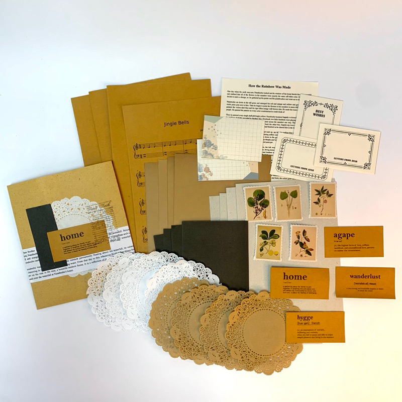 Jual Journal Kit 40pcs Journal Mini Kit Vintage Bujo Journaling Vintage ...