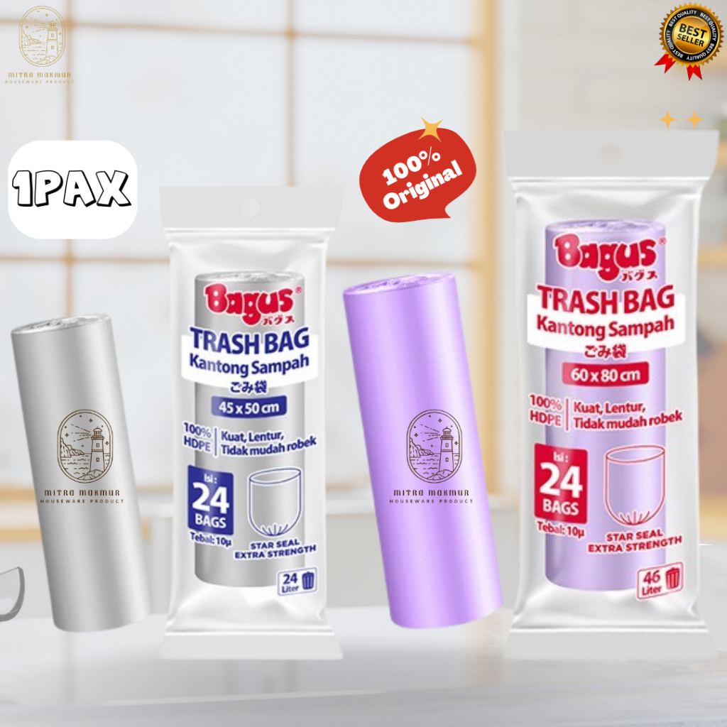 Jual SALE!! BAGUS KANTONG SAMPAH ROLL TRASH BAG ROLL 45X50-60X80CM 24 ...