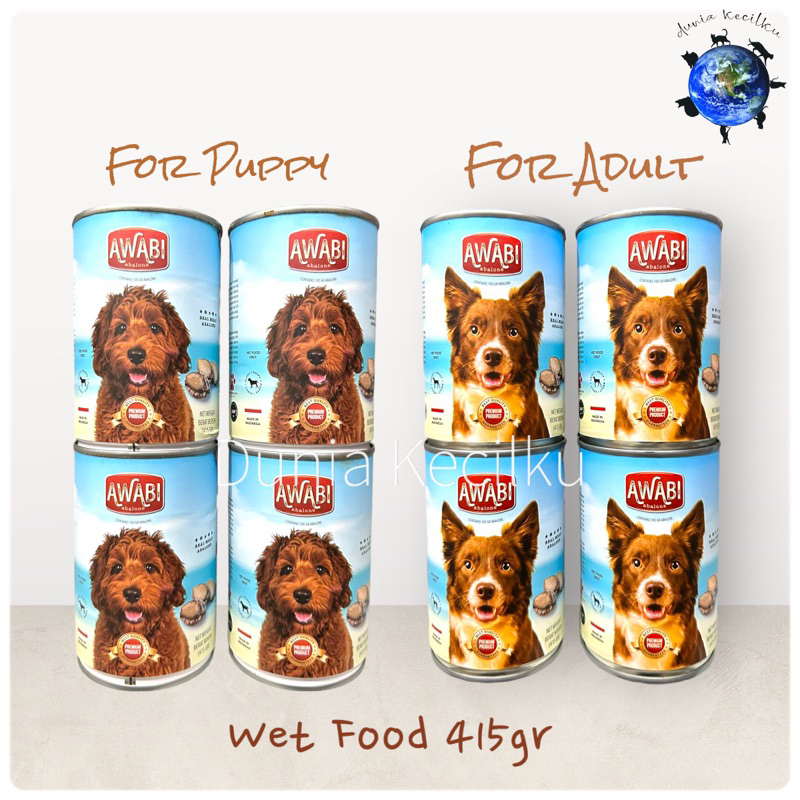 Jual Awabi Abalone Wet Food Dog & Puppy Makanan Basah Kaleng 415gr ...