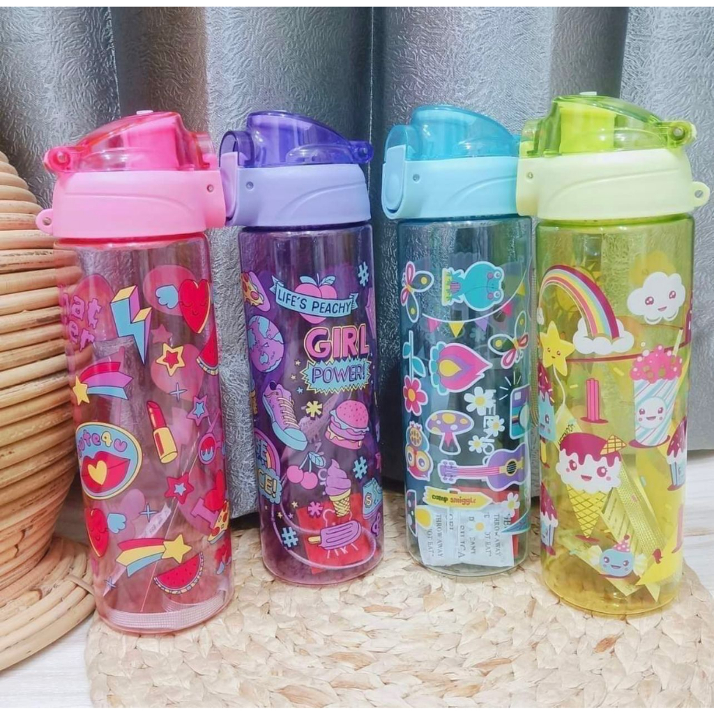 Jual BOTOL MINUM SMIGGLE COLORFUL WARNA 600ML MOTIF LUCU UNIK BPA FREE ...