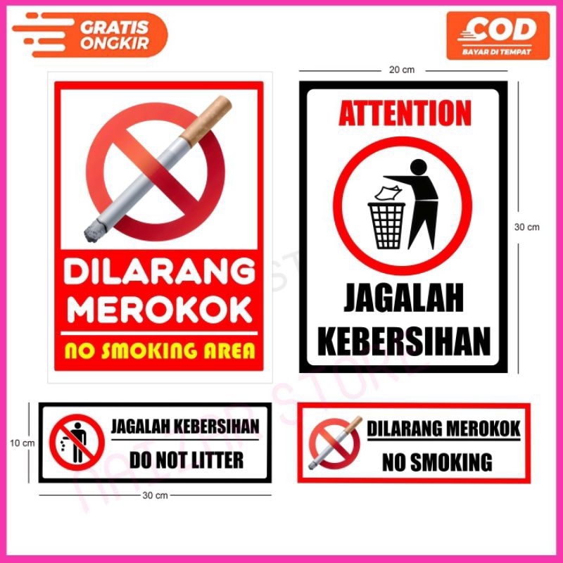 Jual POSTER / STIKER TULISAN DILARANG MEROKOK | Shopee Indonesia
