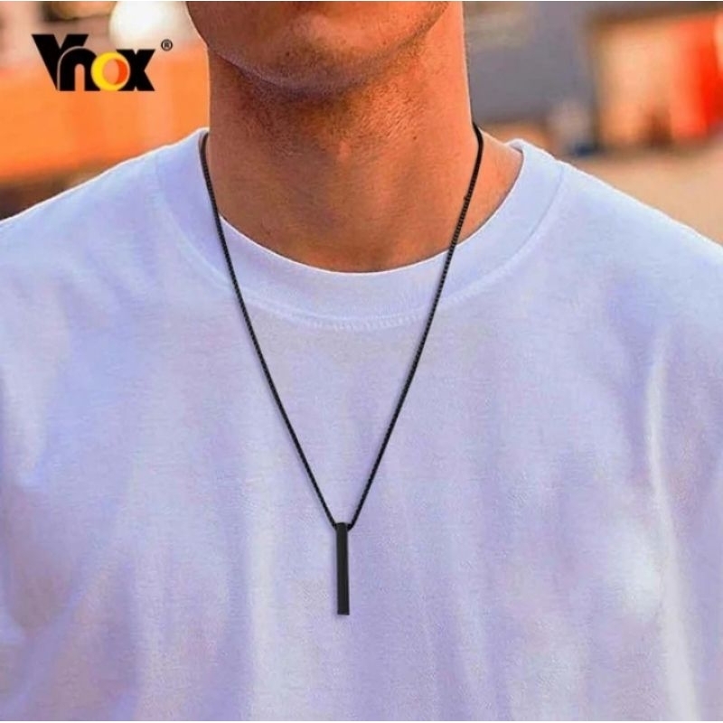 Jual KALUNG TITANIUM PRIA MODEL ROLO LIONTIN BALOK HITAM ANTI KARAT ...