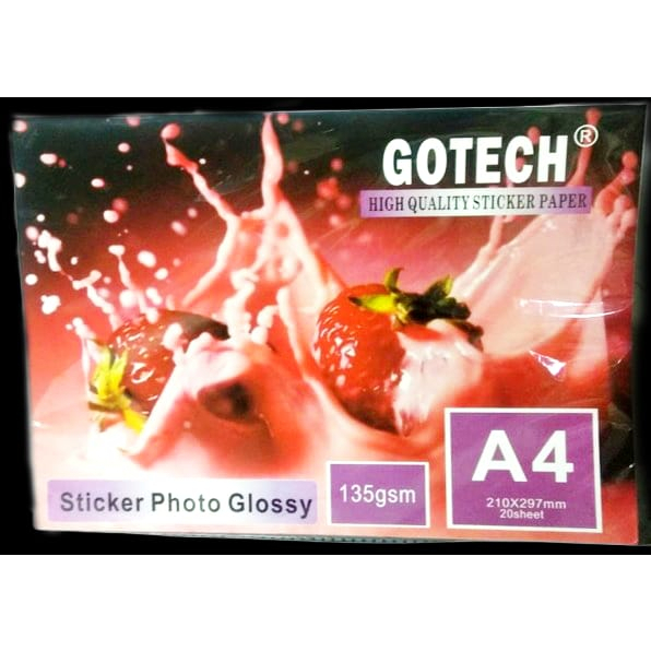 Jual kertas foto photo paper sticker glossy 135gsm GOTECH / KERTAS ...