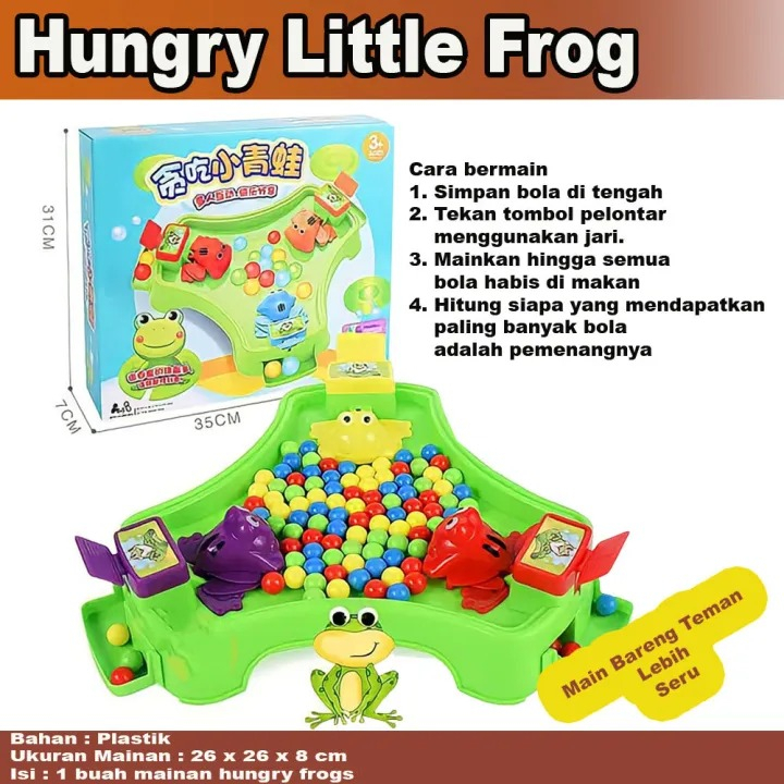 Jual Mainan Katak Rebutan Makanan Hungry Frogs Balls Katak Makan Bola 3 ...