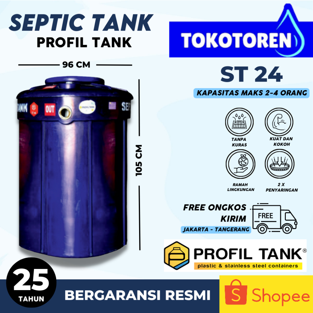 Jual SEPTIC TANK PROFIL TANK 24 GARANSI RESMI ANTI KURAS | Shopee Indonesia