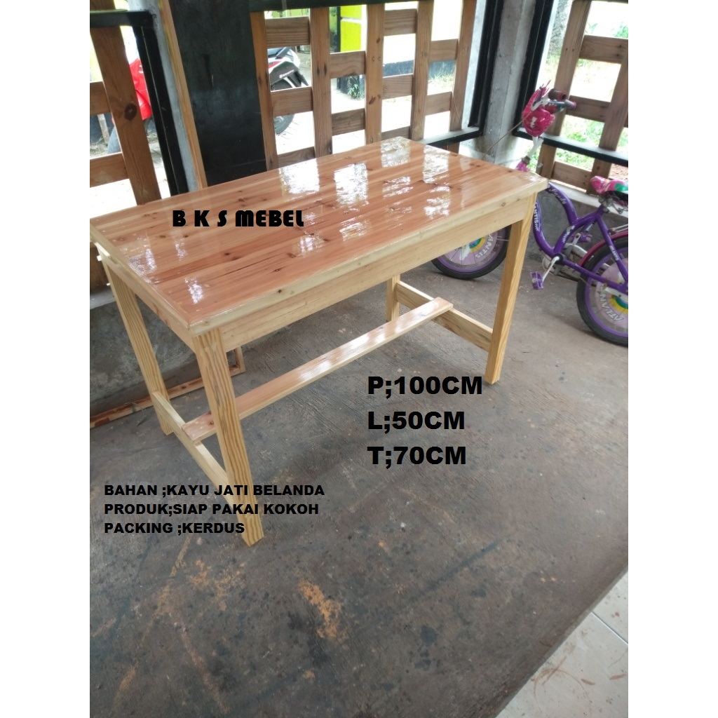 Jual Meja makan kayu jati belanda meja serbaguna panjang 100cm lebar ...