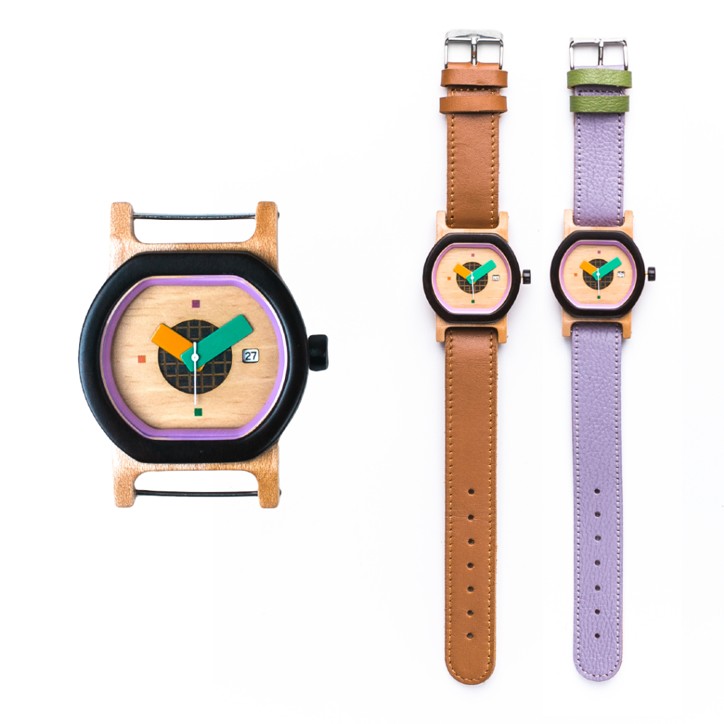 Jual Woodka New Hexo Maple Purple & Leather Strap | Jam Tangan Kayu ...