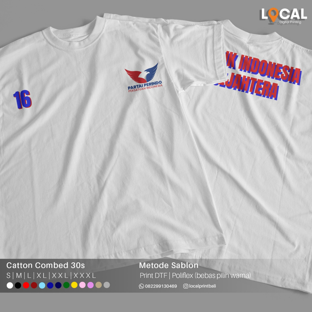 Jual SABLON CUSTOM DTF KAOS BAJU PARTAI PERINDO PEMILU 2024 - LOCAL ...