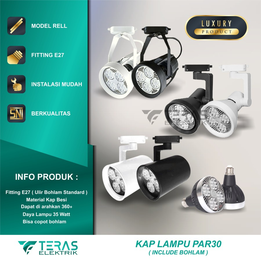 Jual Lampu track light par 30 35w lampu track light satuan 35 watt ...