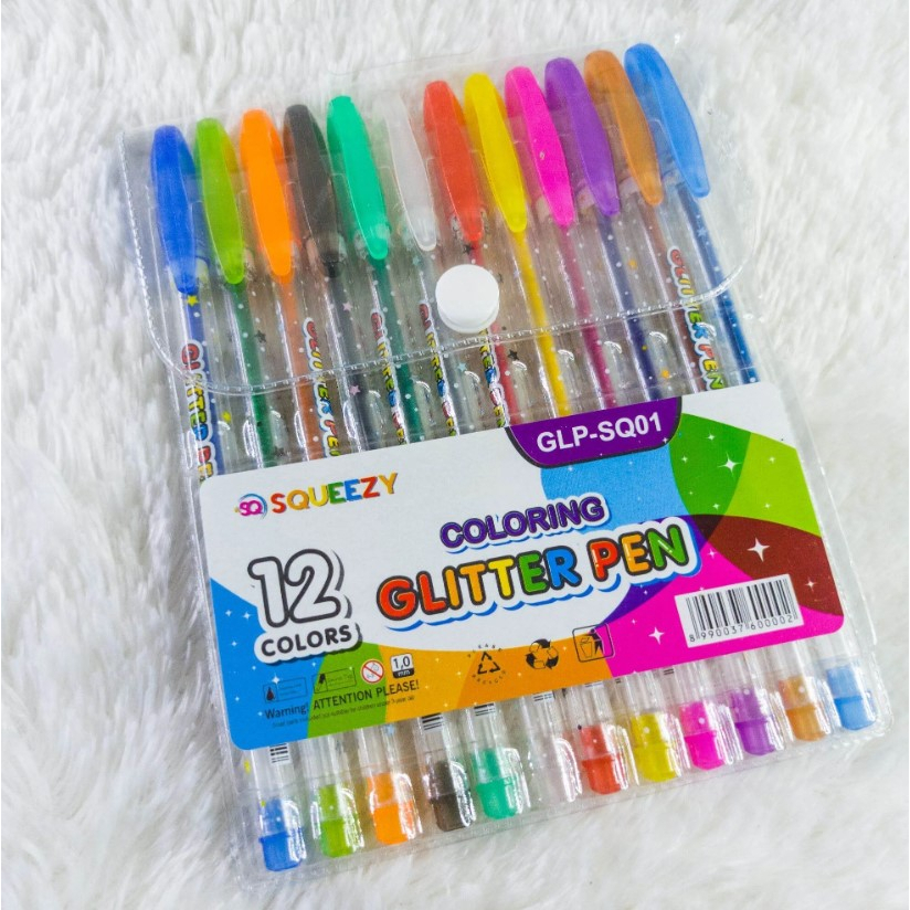 Jual Glitter Pen 12 Warna / Pen Gel Warna Warni Fancy (12Pcs) | Shopee Indonesia