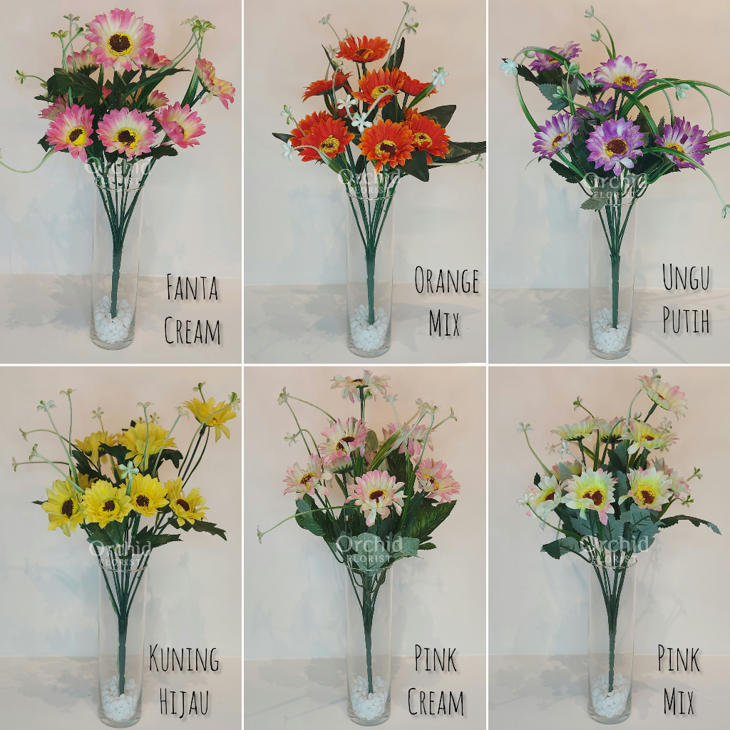 Jual Aster Big X10 / Bunga Artificial / Bunga Palsu / Bunga Dekor ...