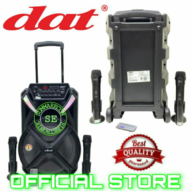 Jual speaker portable with mic wireless dat dt1210ftx2 speaker karaoke ...