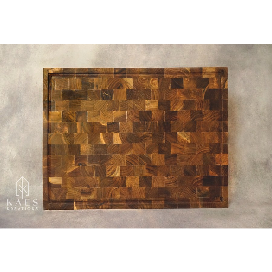 Jual MAX Talenan Kayu End Grain Jati Besar Jumbo Butcher Block 60x45x6 ...
