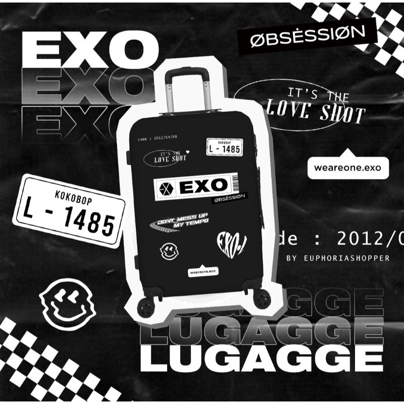 Jual koper luggage EXO by euphoriashopper | Shopee Indonesia