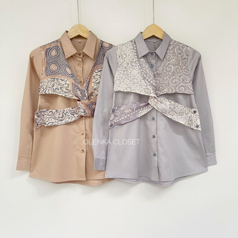 Jual Atasan Batik 139 Baju Blus Blouse Kerja Wanita Modern | Shopee ...