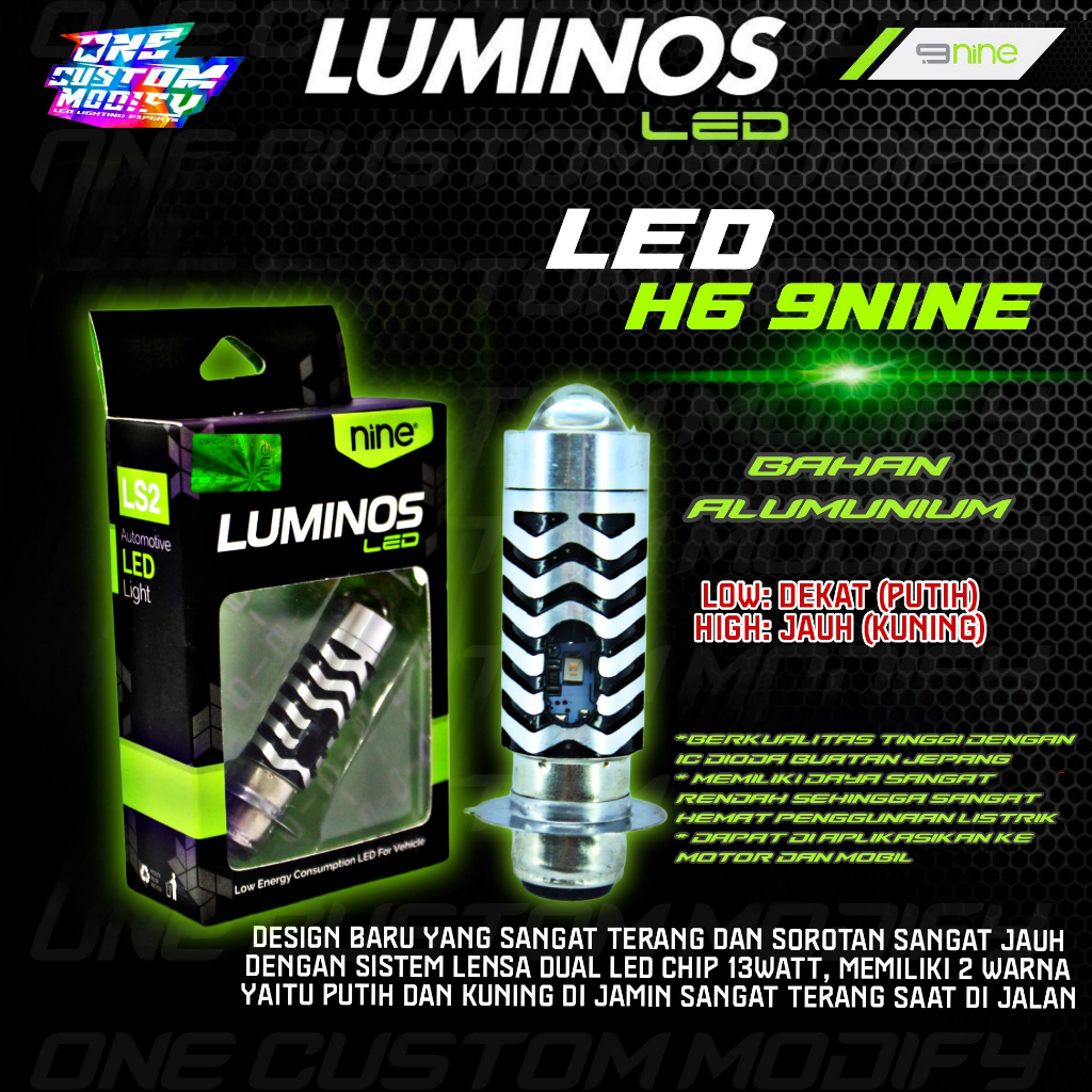 Jual LAMPU LED DEPAN MOTOR H6 LASER HI LOW LUMINOS AC DC WARNA PUTIH KUNING DOUBLE COLOR WHITE ...