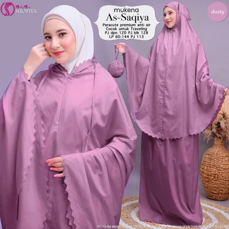 Jual [VICAN] AS-SAQIYA MUKENA TRAVEL FREE POUCH FULL RENDA KELILING NEW ...