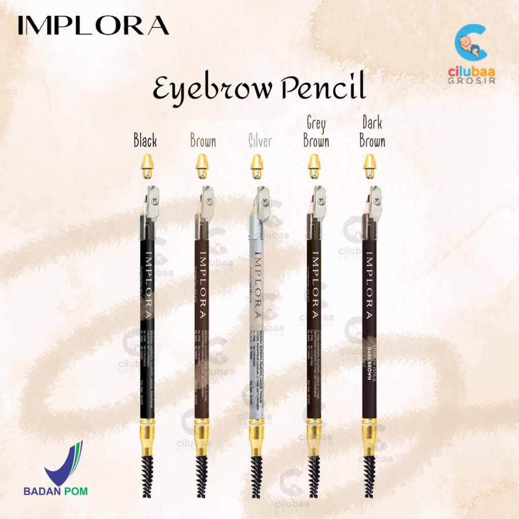 Jual IMPLORA Eyebrow Pencil 2 IN 1 (PENSIL + SERUTAN + SIKAT) ORIGINAL ...