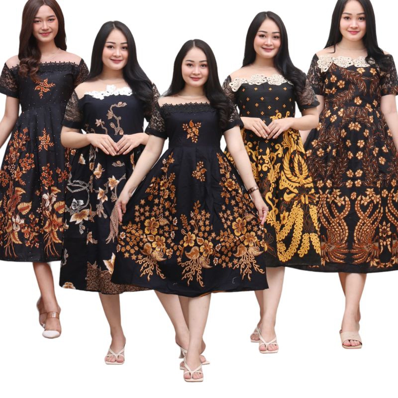 Jual dress batik pesta - dress modern - dress batik kondangan - dress ...