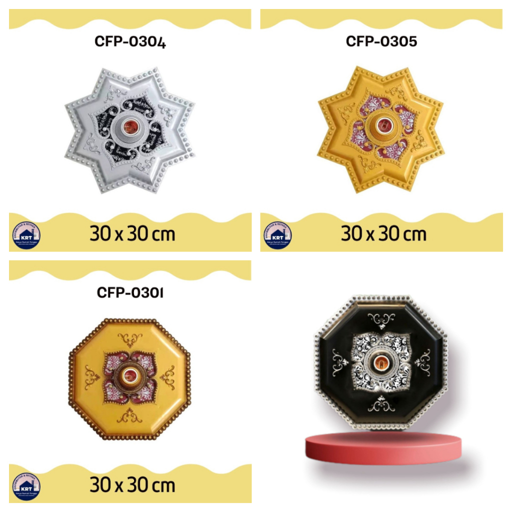 Jual Lampu Ornamen Plafon PVC PROMO COD Termurah clasik Dudukan 30x30 ...