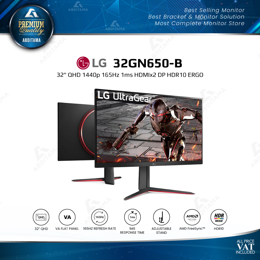 Jual Monitor LED LG 32GN650-B 32" QHD 1440p 165Hz 1ms HDMIx2 DP HDR10 ...